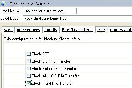 Example of Blocking MSN